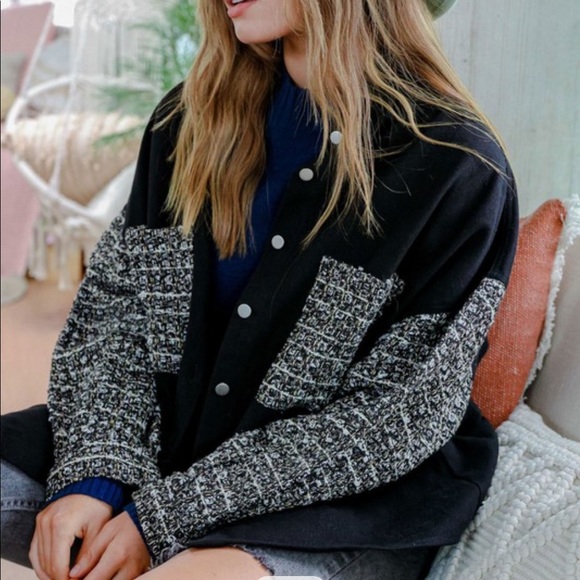Fantastic Fawn | Jackets & Coats | Tweed Button Down Shacket | Poshmark